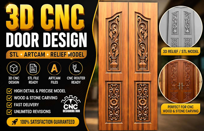 3d cnc-türdesign stl artcam reliefmodell erstellen