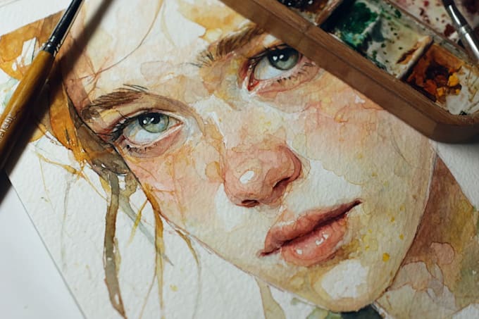 Create amazing watercolor portrait illustration by Wesamldeh | Fiverr
