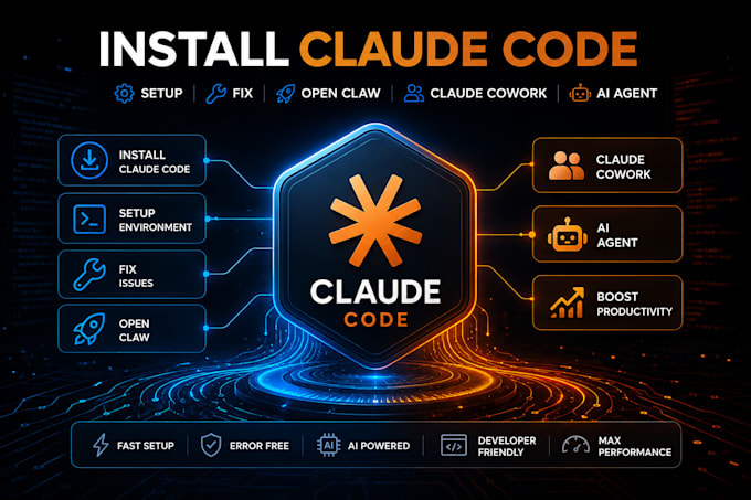 Claude code installieren, fehler beheben, setup öffnen, claw, claude ...