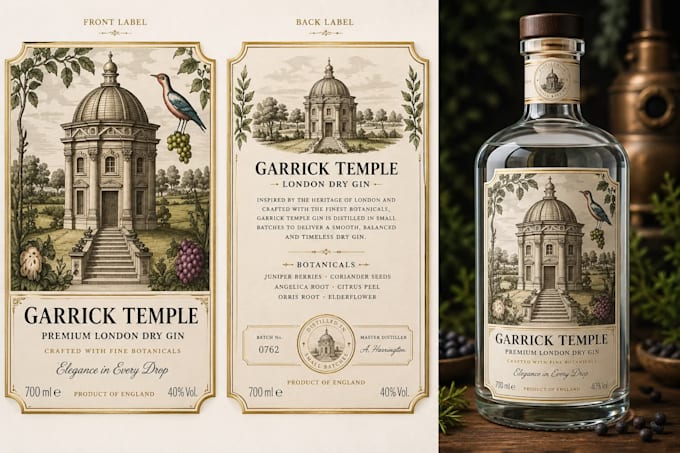 Design an elegant vintage gin label that elevates your brand by Baasma ...