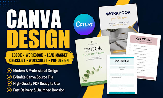 Design professional canva ebook workbook,lead magnet checklist ...