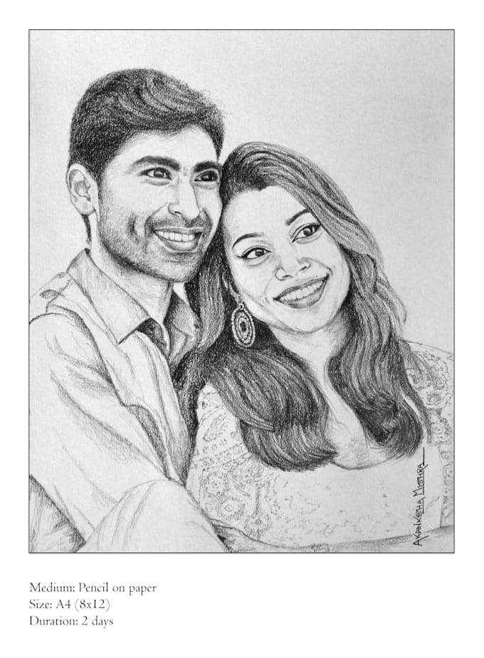 Draw photo realistic sketch of your photos by Artistakanksha | Fiverr