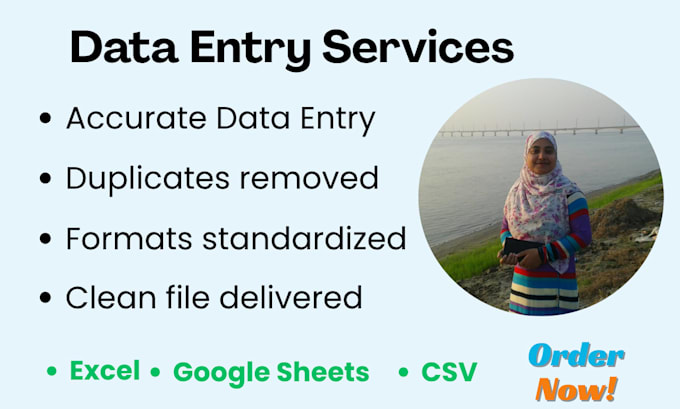 Do accurate data entry in excel and google sheets by Lobnamohiu | Fiverr