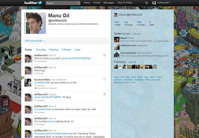 Design a custom awesome twitter background by Mgmmanny | Fiverr