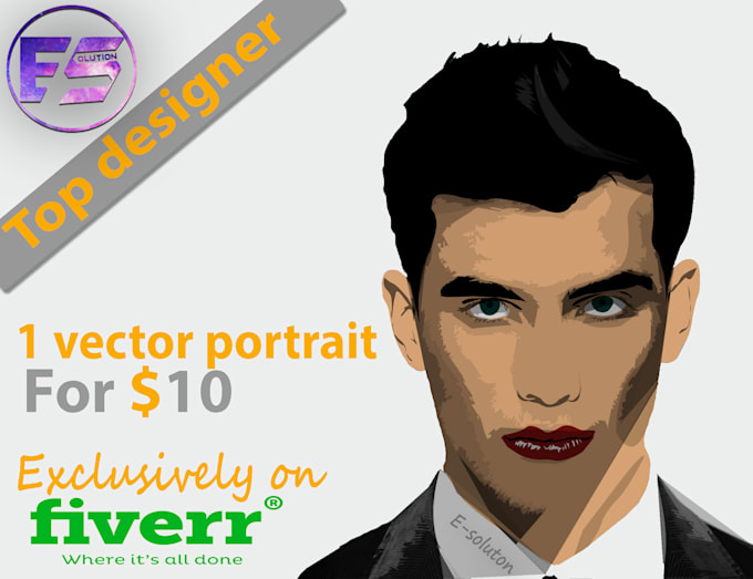 Make realistic style vector portrait of you by Esolution007 | Fiverr