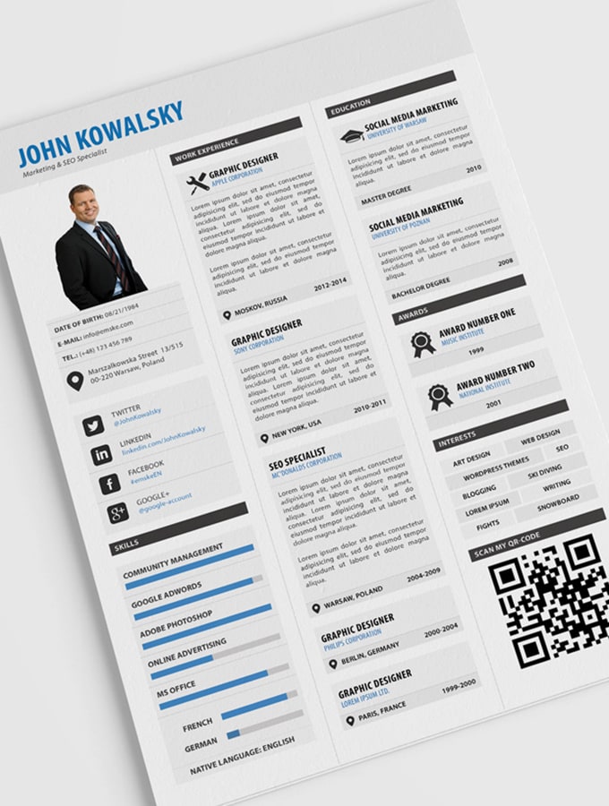 Design eye catching resume, cv for you by Asimmondal | Fiverr