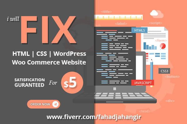 Fix html, css, wordpress and wordpress woocommerce issues by ...