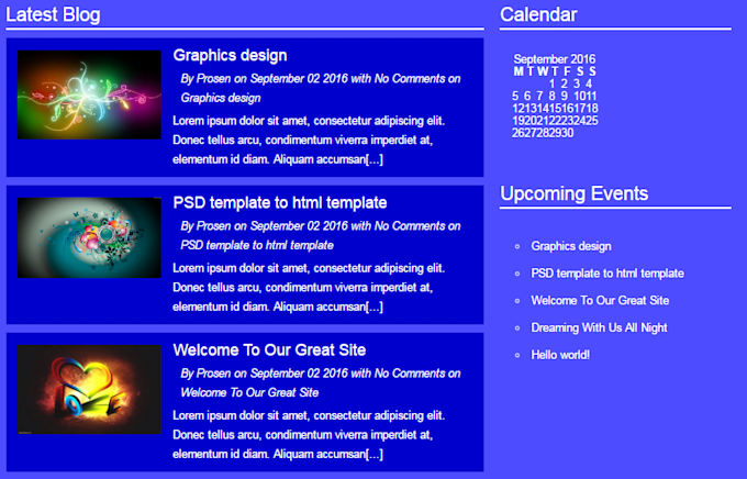 Psd template to html template by Prosenb | Fiverr