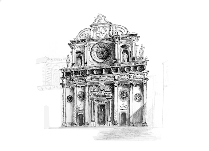 Draw a fast building sketch for you by Henrik_design | Fiverr