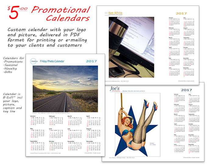 Create 2017 business promotional calendars by Photokg | Fiverr