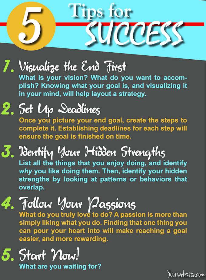 Create a custom five item list graphic by Reneeshelton | Fiverr