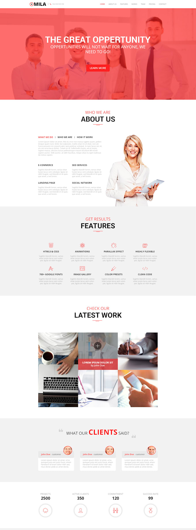 Create one page website template by Samonta99 | Fiverr