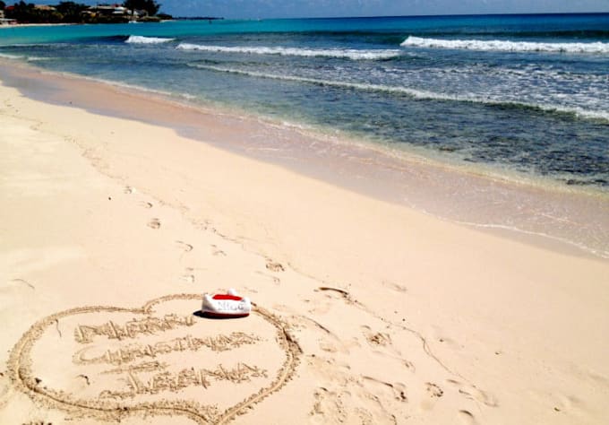 Write your message in the sand on a beach in barbados and send you 3 ...