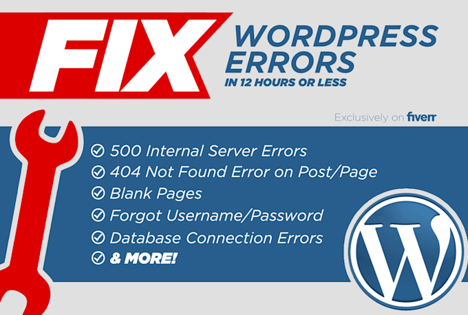 Fix any wordpress error in 24h by Experthtml | Fiverr