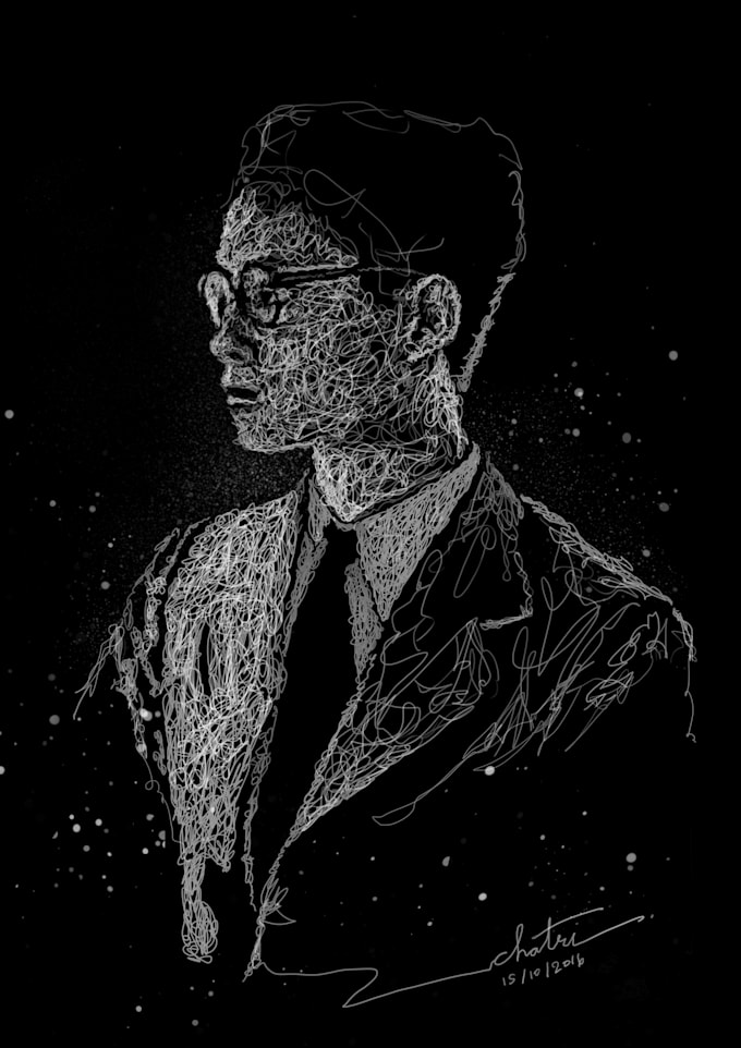 Turn your portrait photo into line art by Chatri | Fiverr