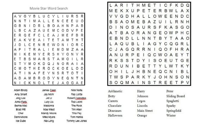 Create a personalized word search for you by Barbmirell | Fiverr