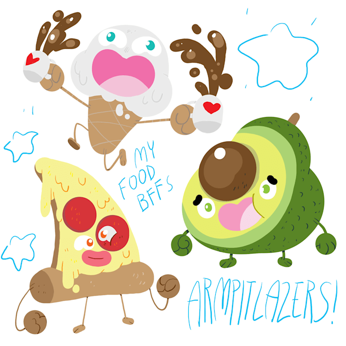 Turn your favorite foods into characters by Armpitlazers | Fiverr