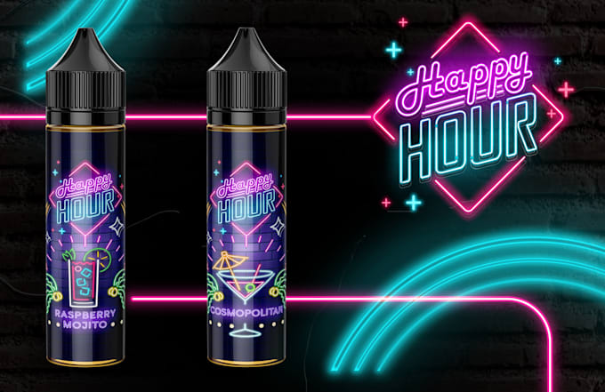 Create awesome vape bottle packaging label by Ravenclaw13 | Fiverr