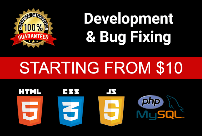 Fix any html, css, javascript, php bugs by Itsbilal | Fiverr
