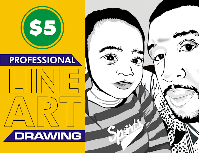 Draw outline, line art or lineart of anything by Toonprince | Fiverr