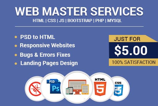 Provide outstanding web services using html, css, js and php by ...