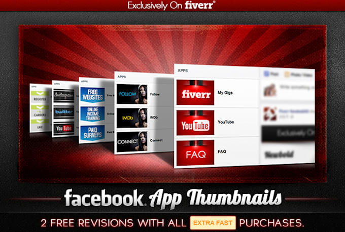 Create 3 facebook timeline app thumbnails by Newbold3d | Fiverr