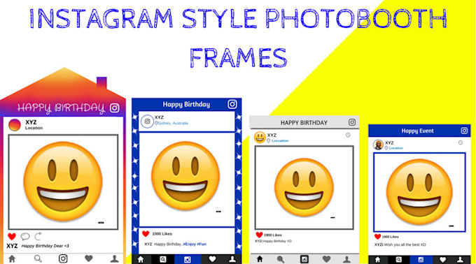 Design instagram or facebook style photobooth frame by Bismaamjad | Fiverr