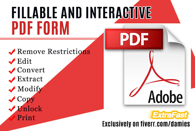 Create, edit, design fillable and interactive pdf form by Damies | Fiverr