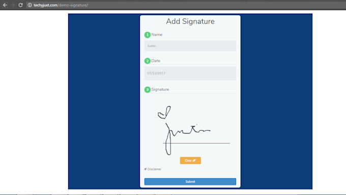 Do an electronic form with signature pad by Justinxyrel | Fiverr