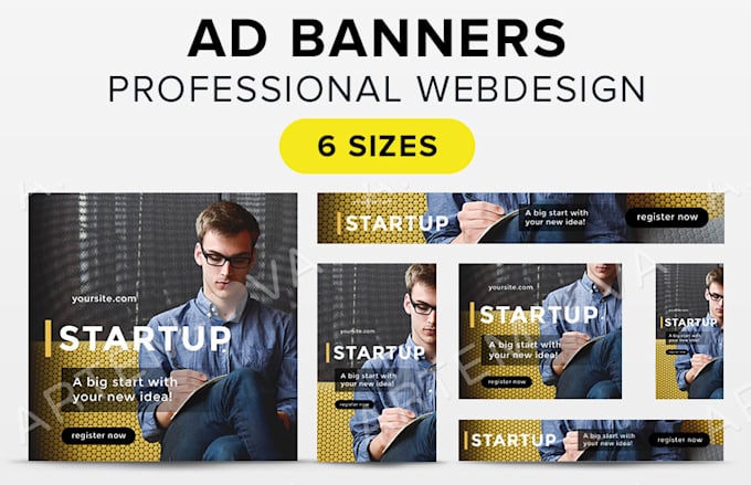 Design 6 professional web banners for ads by Asyaartyomova | Fiverr