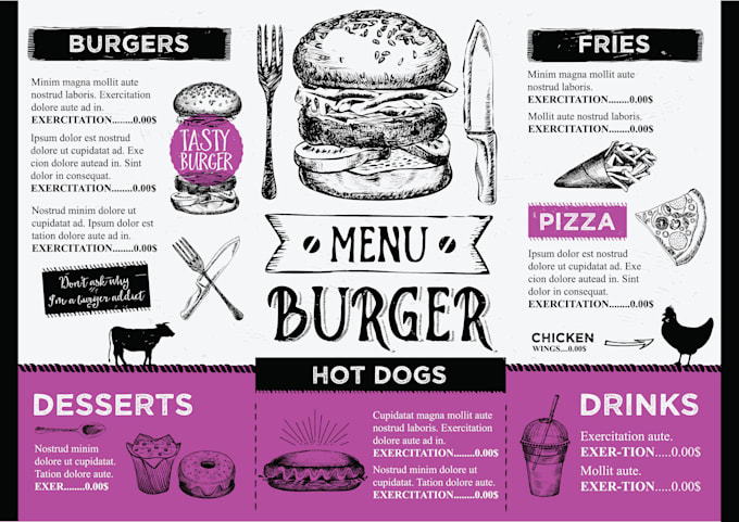 Design an attractive restaurant food menu by Debs3892 | Fiverr
