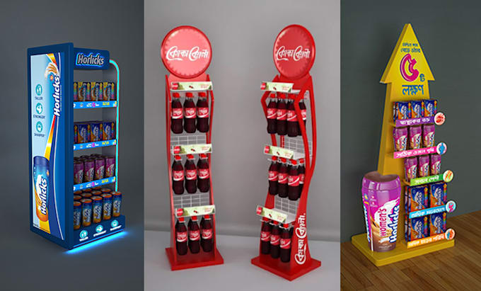 Do 3d product display gondola, counter top, retail posm, pop design by ...