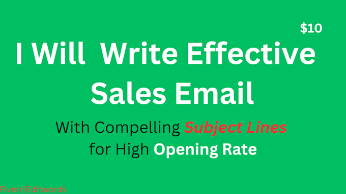 Write effective sales email by Editwords | Fiverr