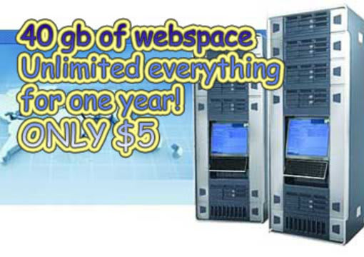 Give you 40gb of webspace on my webserver for one year which includes unlimited mysql databases ...