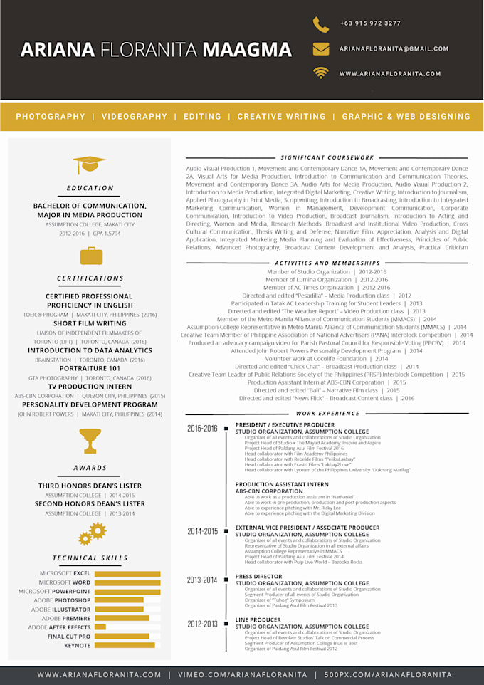 Design a unique resume by Arianafloranita | Fiverr