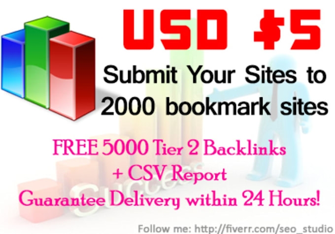 Submit your site to over 2000 bookmark sites, 5000 tier2 backlinks ...