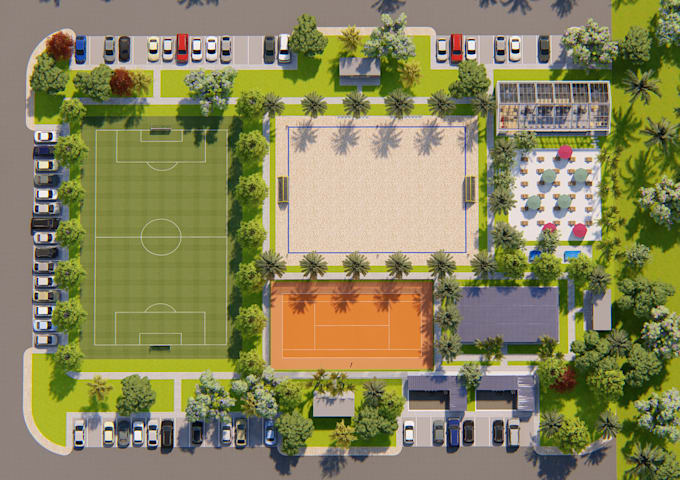 Design 2d site plan, 3d landscape rendering, farm, backyard, rv, resort ...