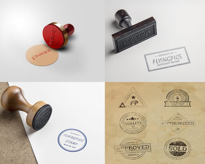 Create 10 realistic rubber stamp logo mockups by Sagar1233 | Fiverr