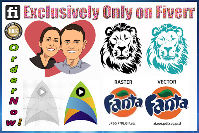 Redraw recreate vector logo shape art by Olabadvertising | Fiverr