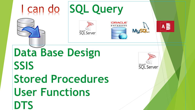 Do database, ssis,sql query, tsql,stored procedures by Dharmada | Fiverr