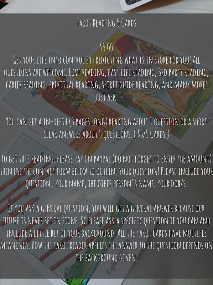 Do an freaky accurate tarot reading by Beanbag1 | Fiverr