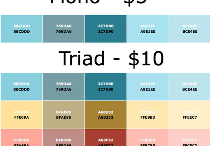 Create a color scheme based on your color by Nowendwell | Fiverr