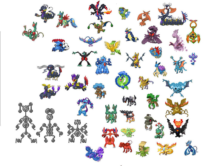 Create you 3 custom pokemon sprites by Larzprissel | Fiverr