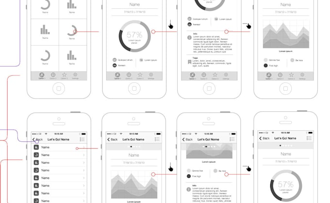 Do wireframe for mobile app iphone and android by Viveka02 | Fiverr