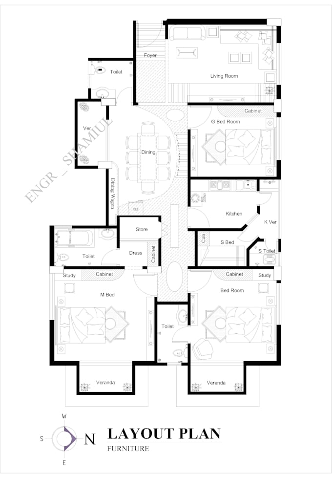 Create interior, exterior design, autocad by Shamiul_islam | Fiverr