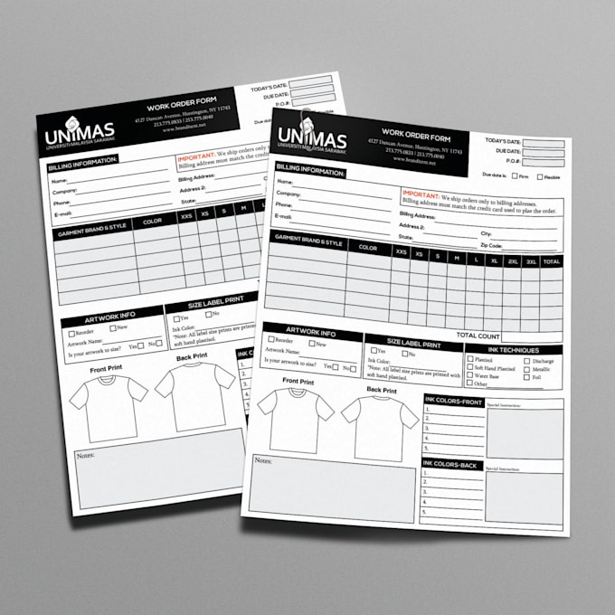 Design amazing order form for you by Betheamelanie | Fiverr