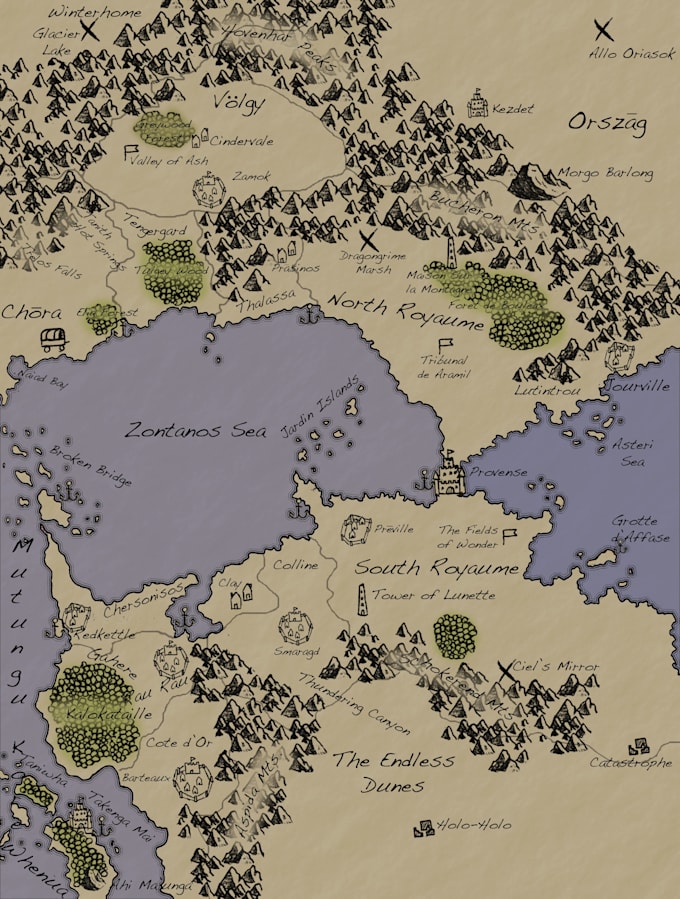 Draw a fantasy map by Brigardine | Fiverr