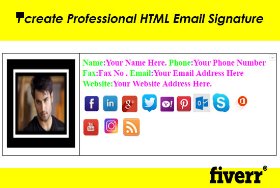 Create html email signature by Nbssima | Fiverr