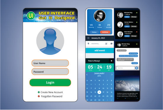 Create mobile screen layouts, app ui website ui design png by Amircan ...