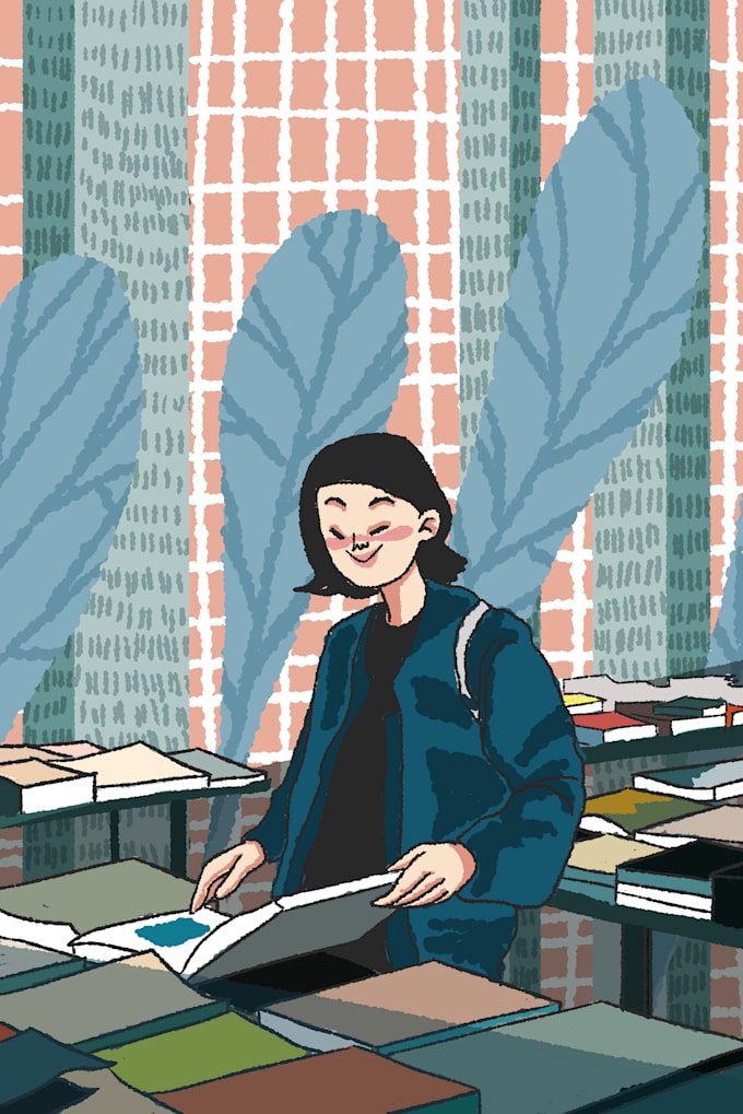 Draw a book story illustration by Reipermana | Fiverr